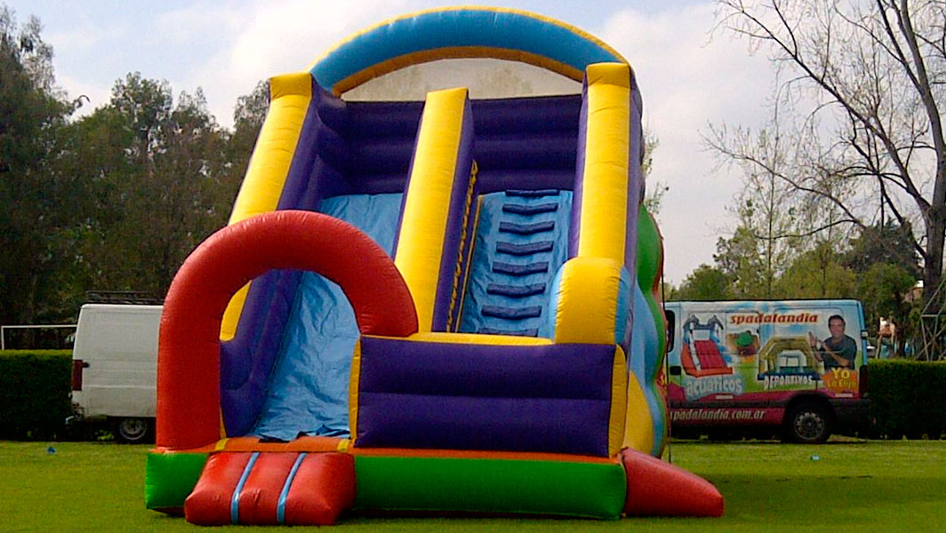 Tobogan Inflable Arco Iris - Juegos Inflables Spadalandia - Inflables ...